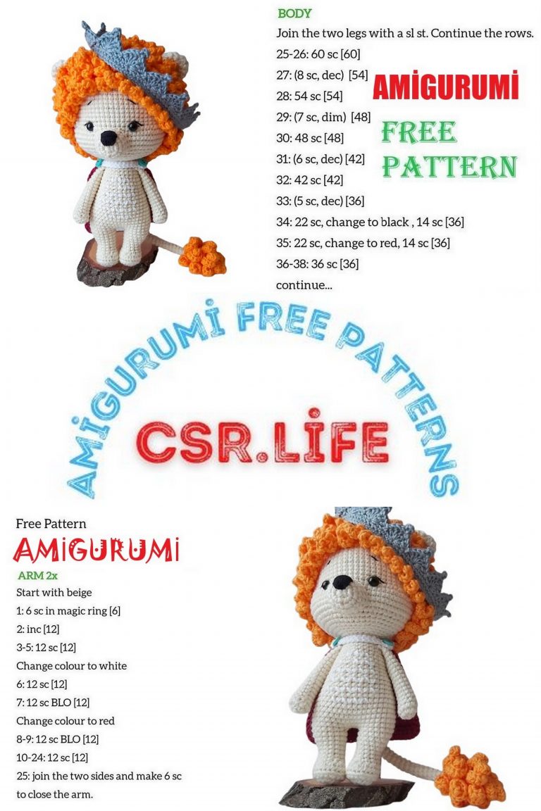 Lion King Amigurumi Free Pattern - Free Amigurumi Crochet Patterns