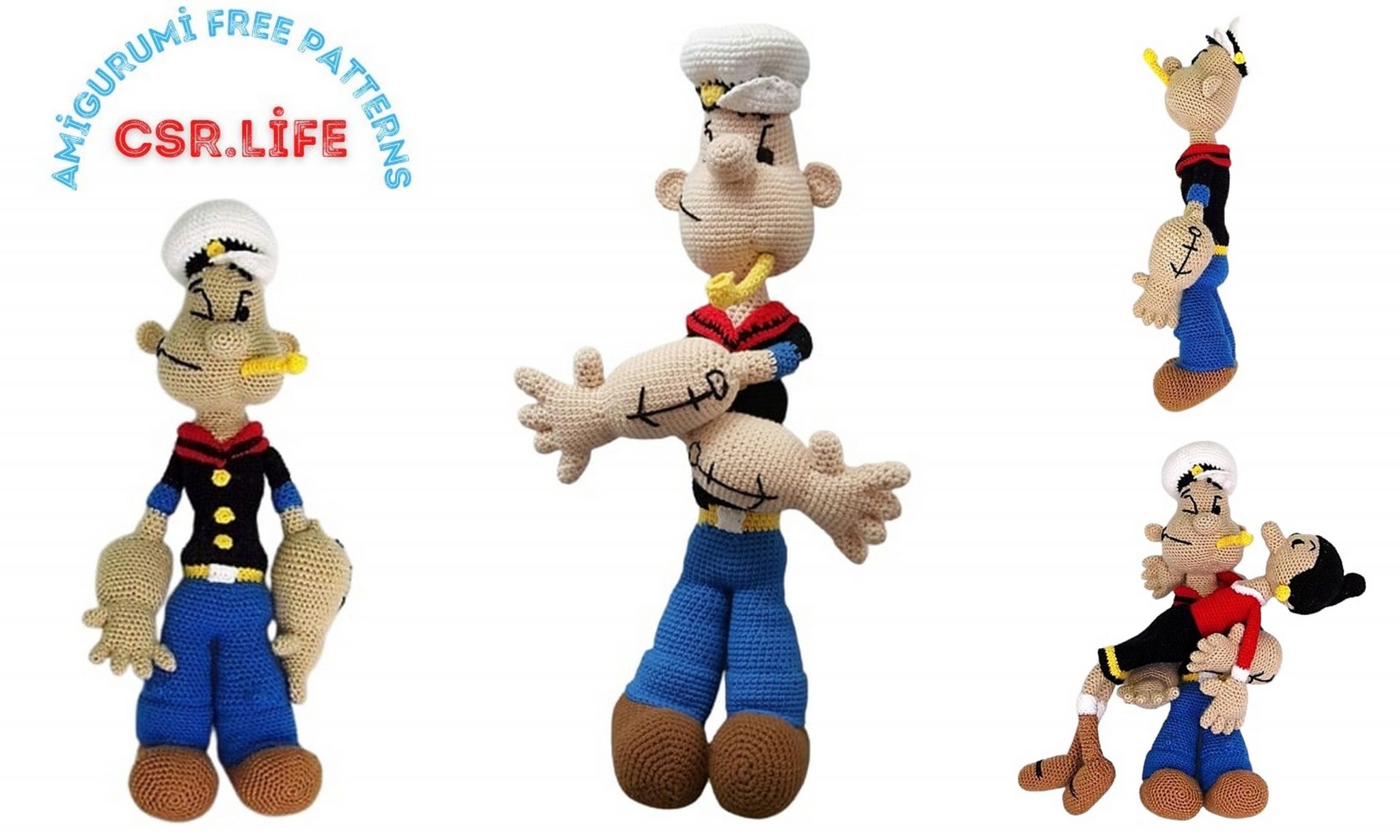 Popeye The Sailor Man Amigurumi Free Pattern - Free Amigurumi Crochet ...