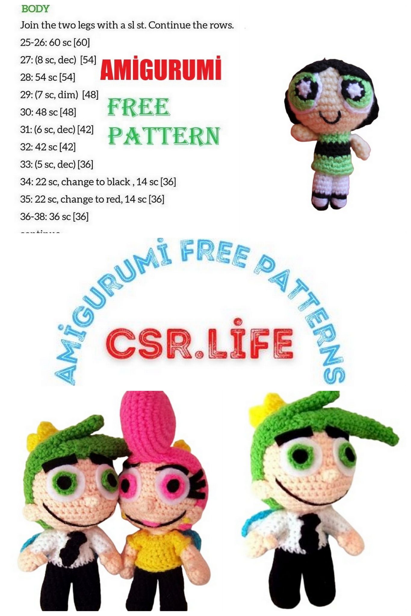 Amigurumi Cosmo and Wanda Free Crochet Pattern - Free Amigurumi Crochet ...