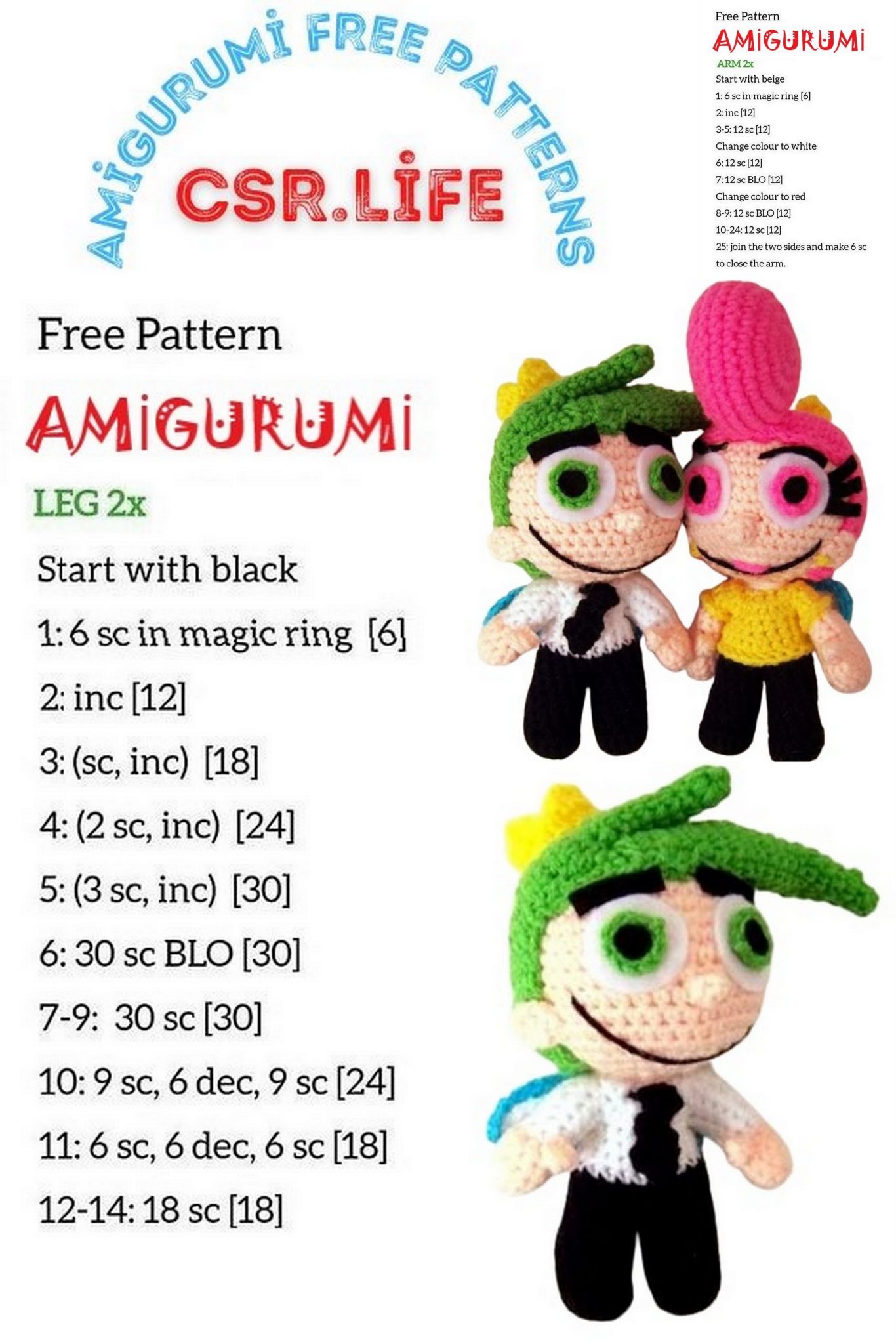 Amigurumi Cosmo and Wanda Free Crochet Pattern - Free Amigurumi Crochet ...