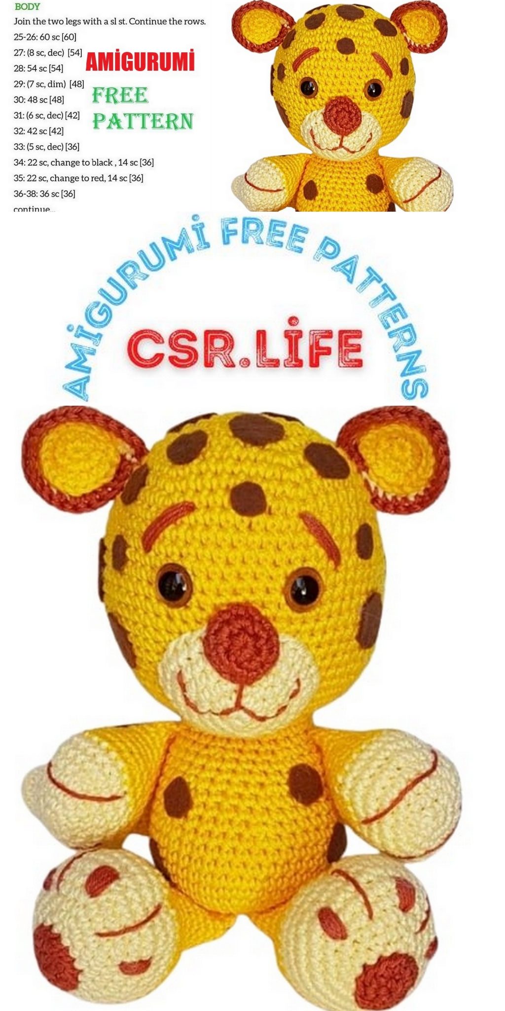 Amigurumi Leopard Free Crochet Pattern - Free Amigurumi Crochet Patterns