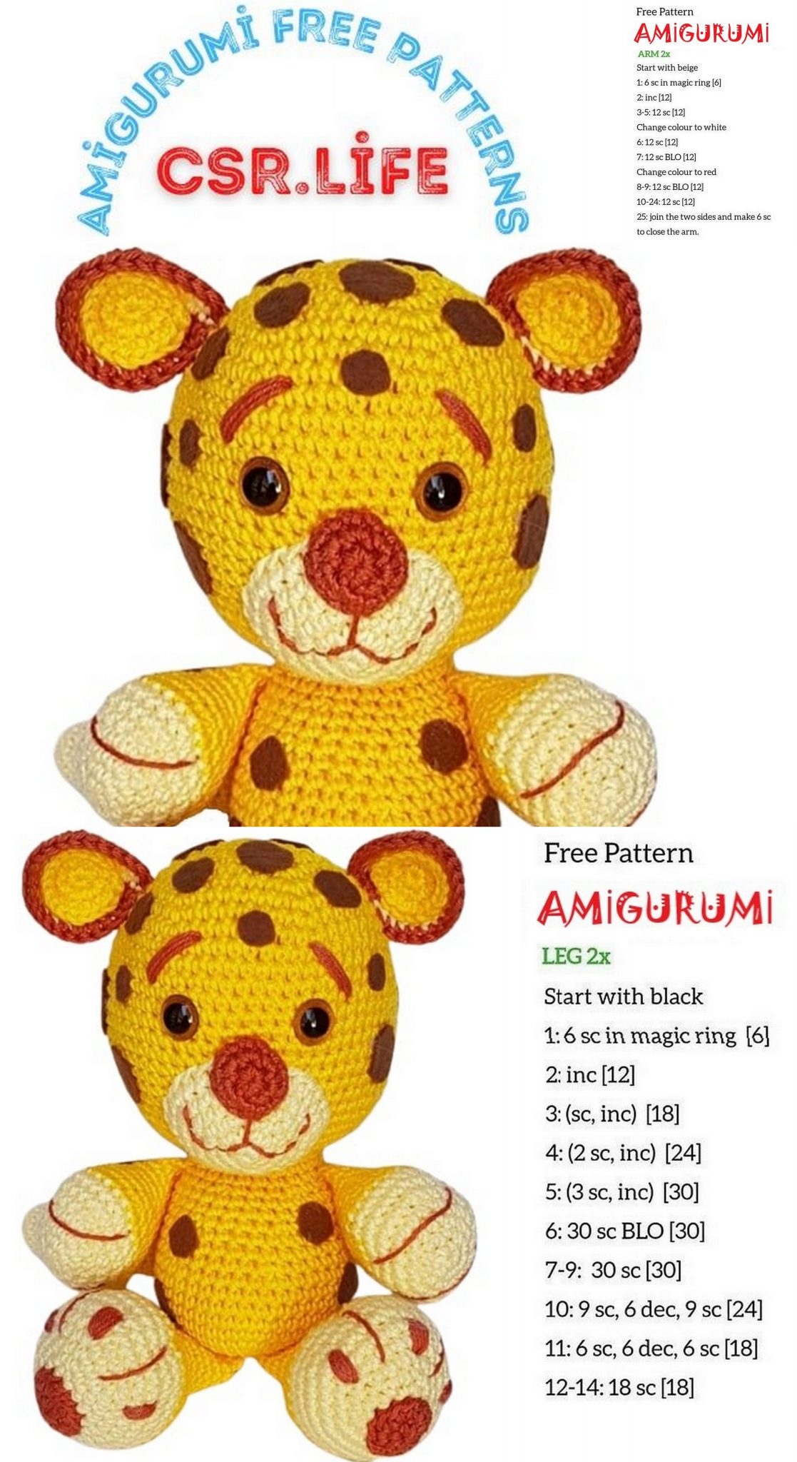 Amigurumi Leopard Free Crochet Pattern - Free Amigurumi Crochet Patterns