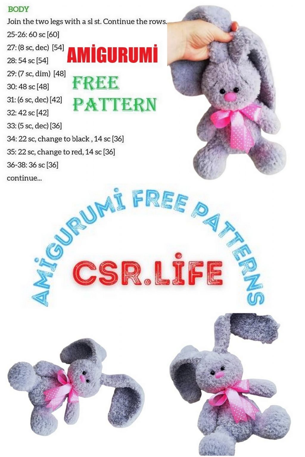 Amigurumi Fluffy Bunny Free Crochet Pattern - Free Amigurumi Crochet ...