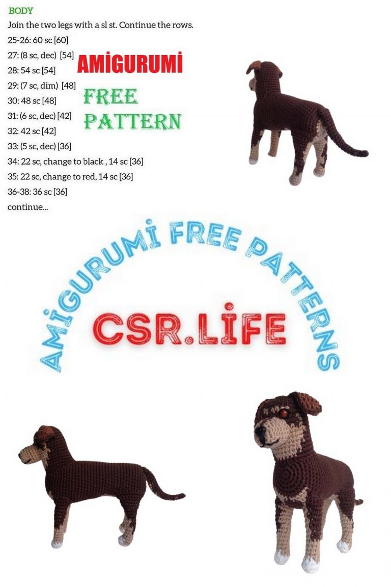 Dog Rottweiler Amigurumi Free Crochet Pattern - Free Amigurumi Crochet ...