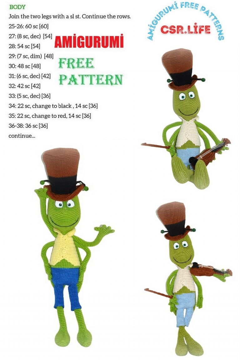 Cicada Flip Amigurumi Free Pattern - Free Amigurumi Crochet Patterns