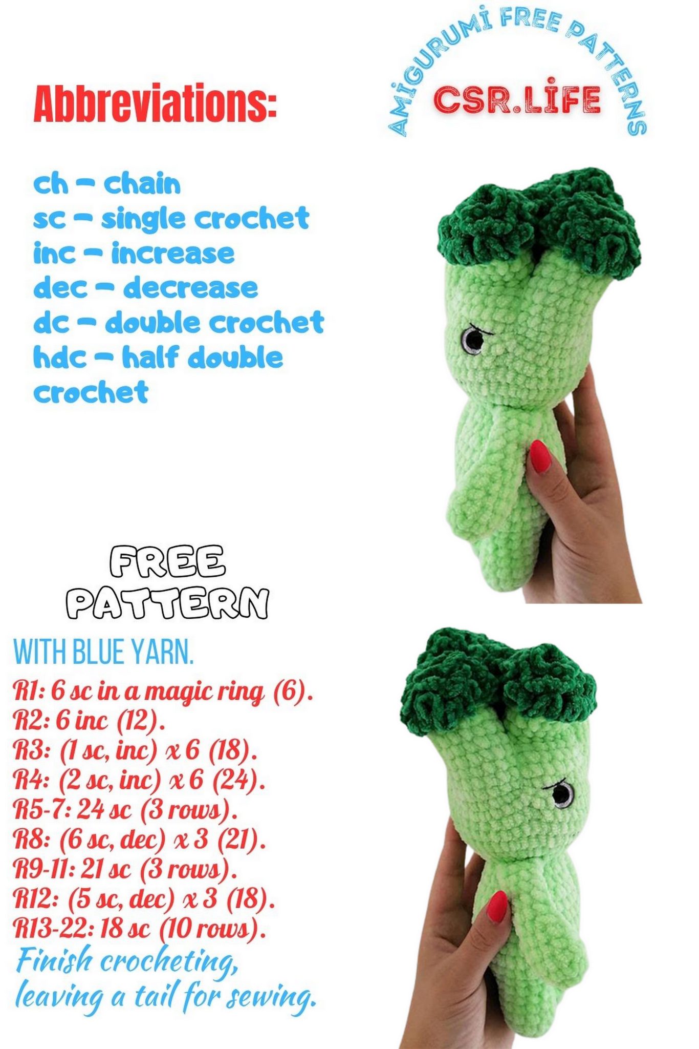 Free Broccoli Man Amigurumi Pattern: Craft Your Veggie Superhero ...