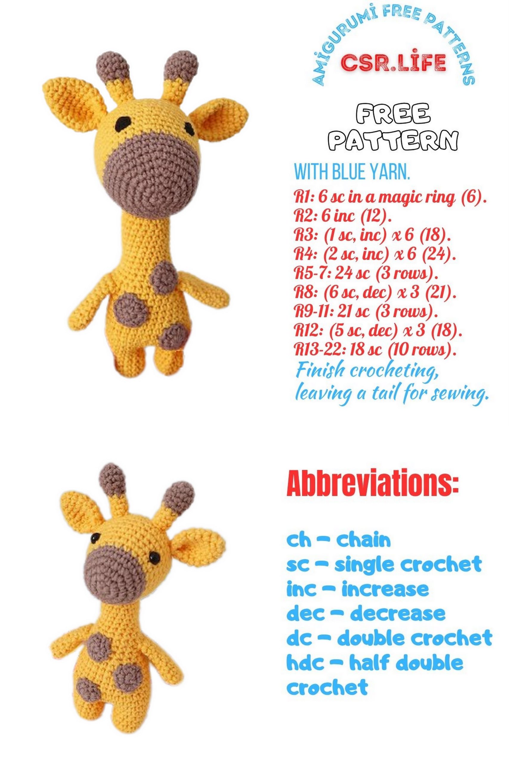 Craft Your Own Adorable Plush Giraffe Amigurumi - Free Crochet Pattern ...