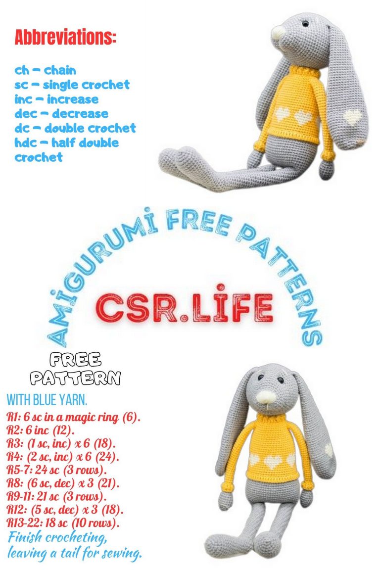 Bunny Bono Amigurumi Free Pattern | Step-by-Step Crochet Tutorial ...