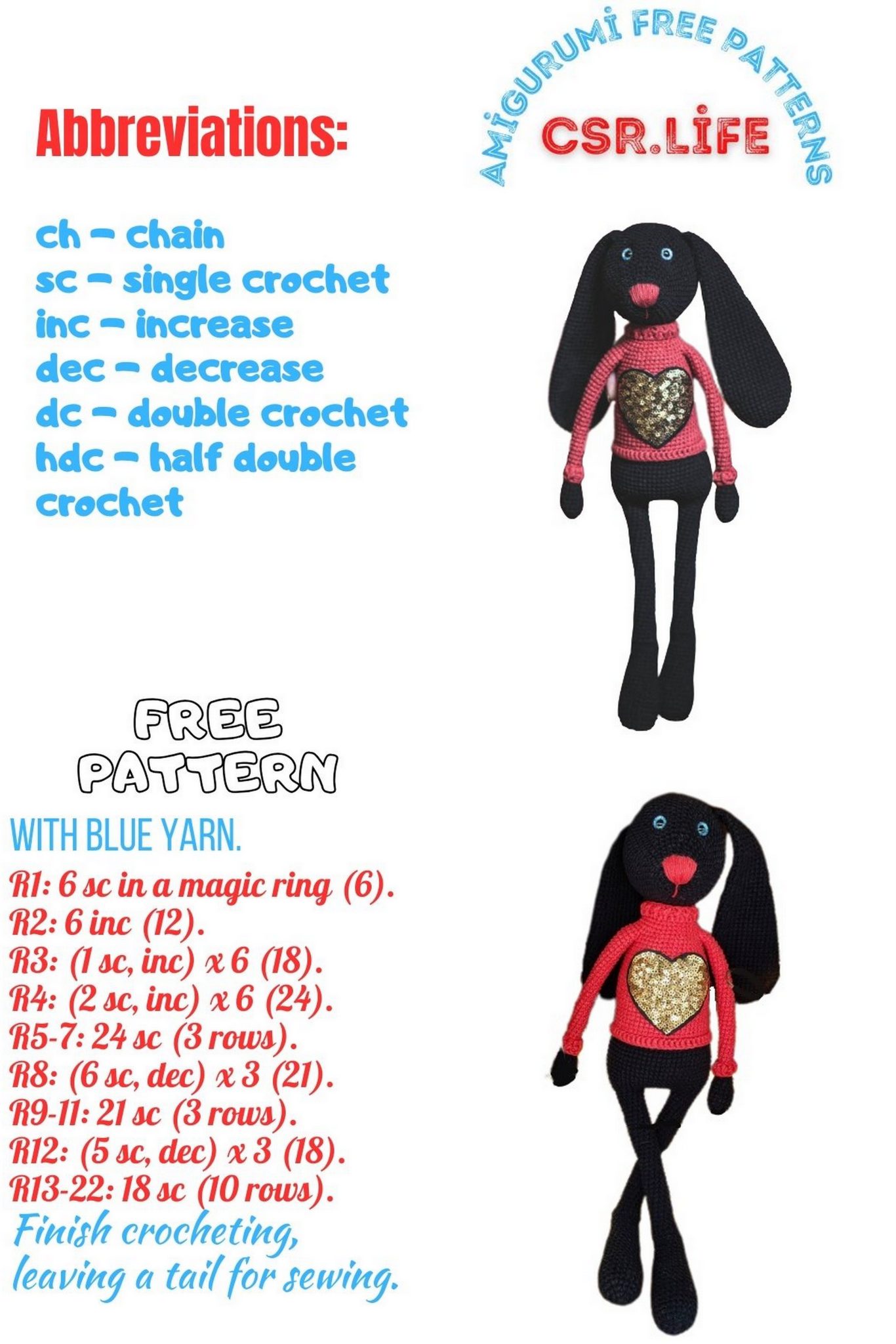 Bunny Bono Amigurumi Free Pattern | Step-by-Step Crochet Tutorial ...