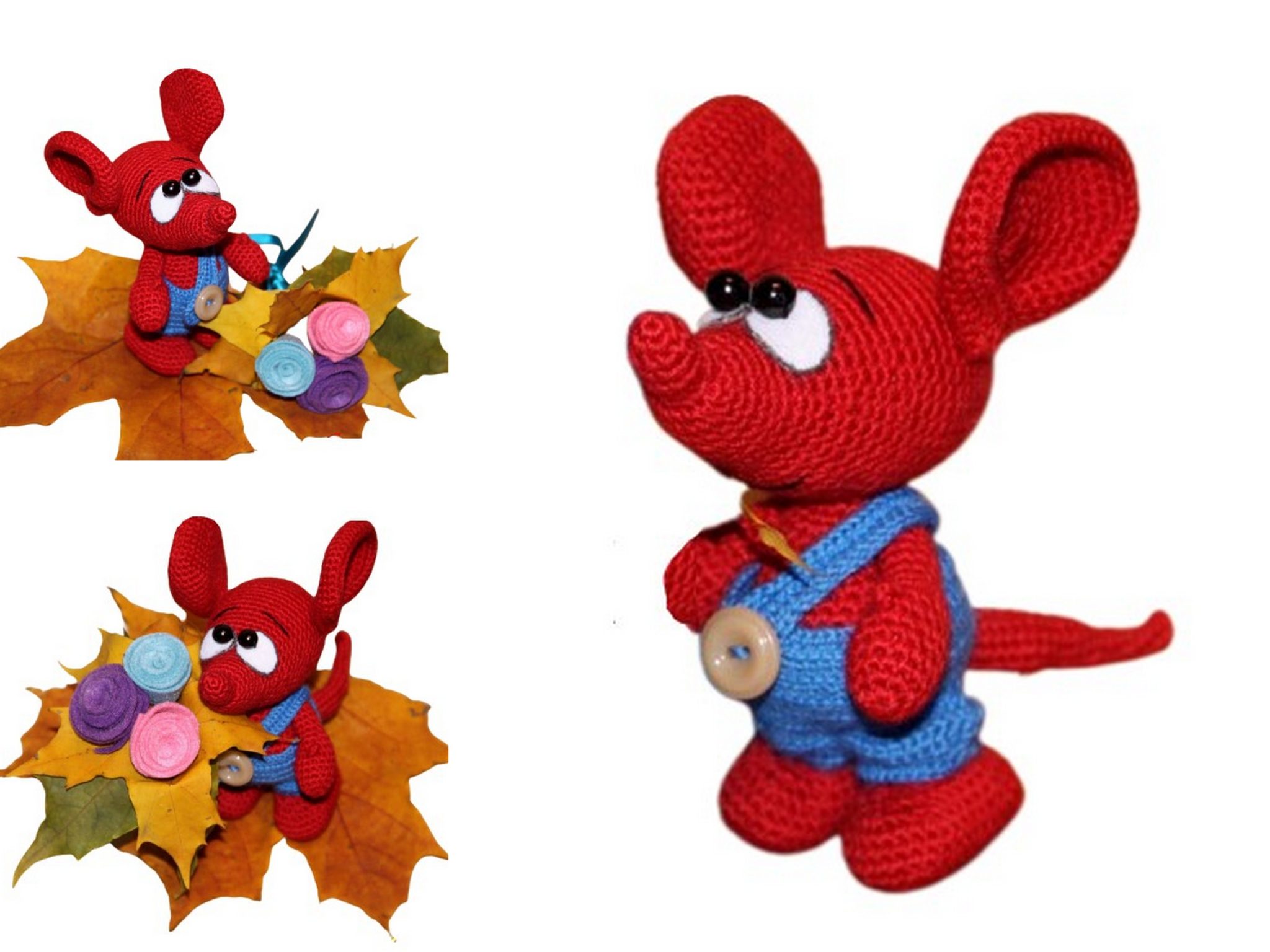 Craft Your Own Cute Mouse in Overalls Amigurumi - Free Crochet Pattern ...