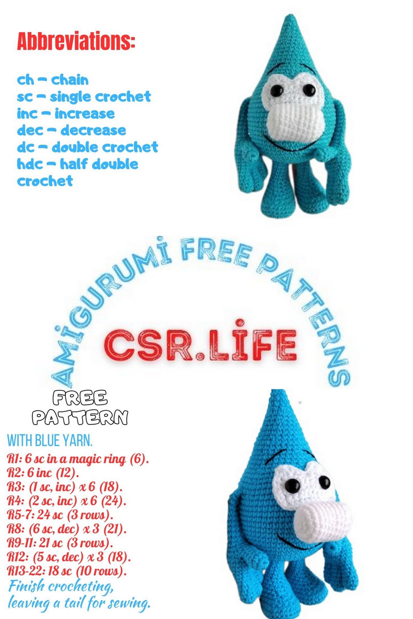 Raindrop Amigurumi Free Pattern - Create Your Own Cute Crochet Raindrop ...