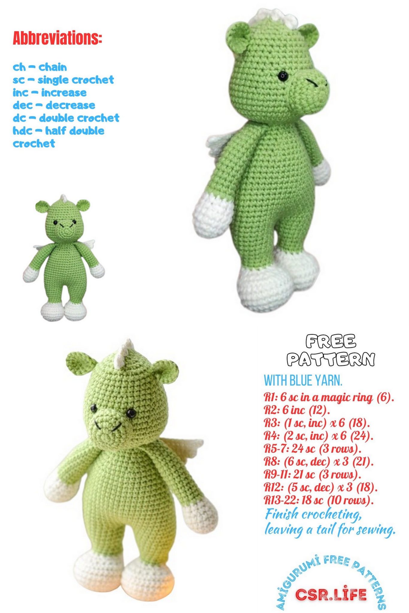 Adorable Little Dragon Amigurumi Free Pattern: Crochet Your Magical ...