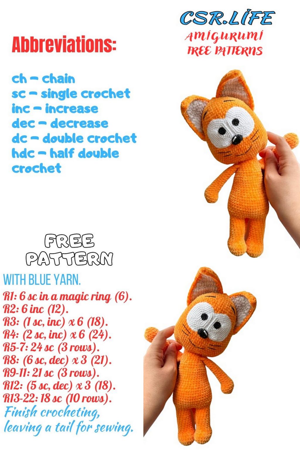 Orange Cat Amigurumi Free Pattern: Craft Your Own Whiskered Companion ...