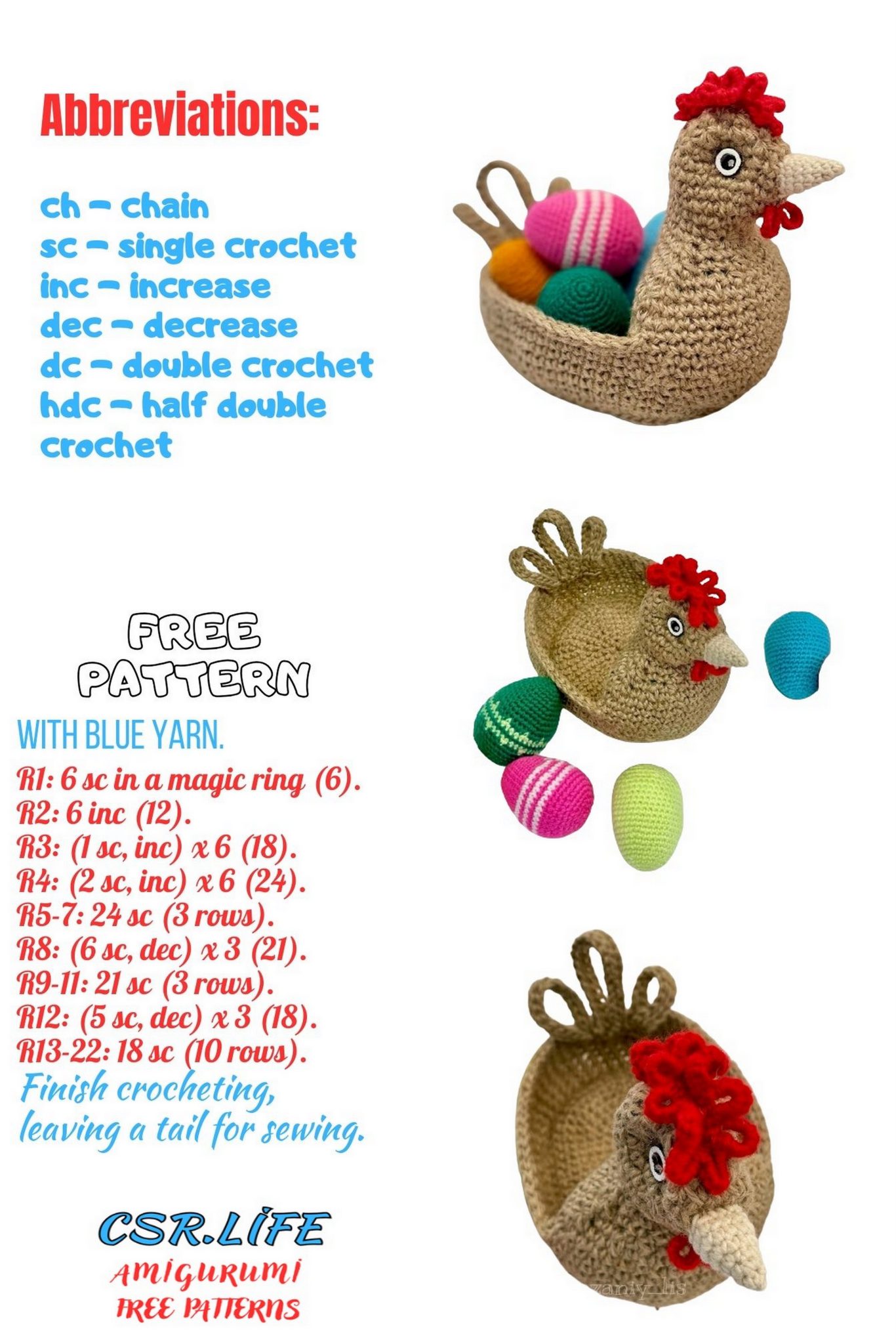 Adorable Easter Basket Chicken Amigurumi Free Pattern for Your Next ...