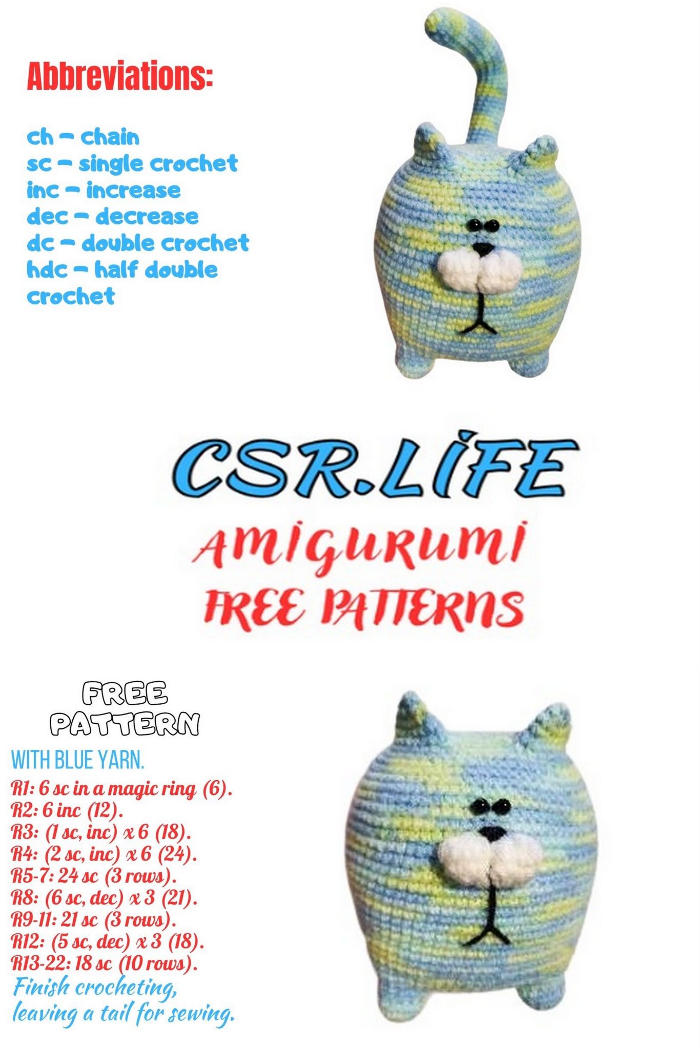 Plump and Playful: Fat Cat Amigurumi Free Crochet Pattern! - Free ...