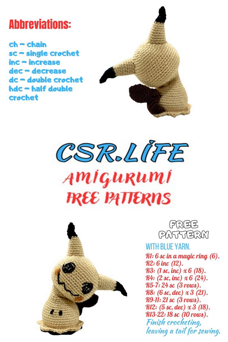 Free Mimikyu Pokemon Amigurumi Pattern - Cute and Easy Crochet Tutorial ...